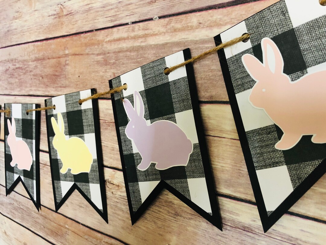 Pastel Bunny Banner, Bunny Banner, Bunny Garland, Easter Banner, Easter ...