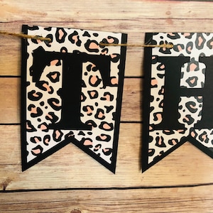 Pink Leopard Birthday Banner, Leopard Banner, Cheetah Banner, Pink ...