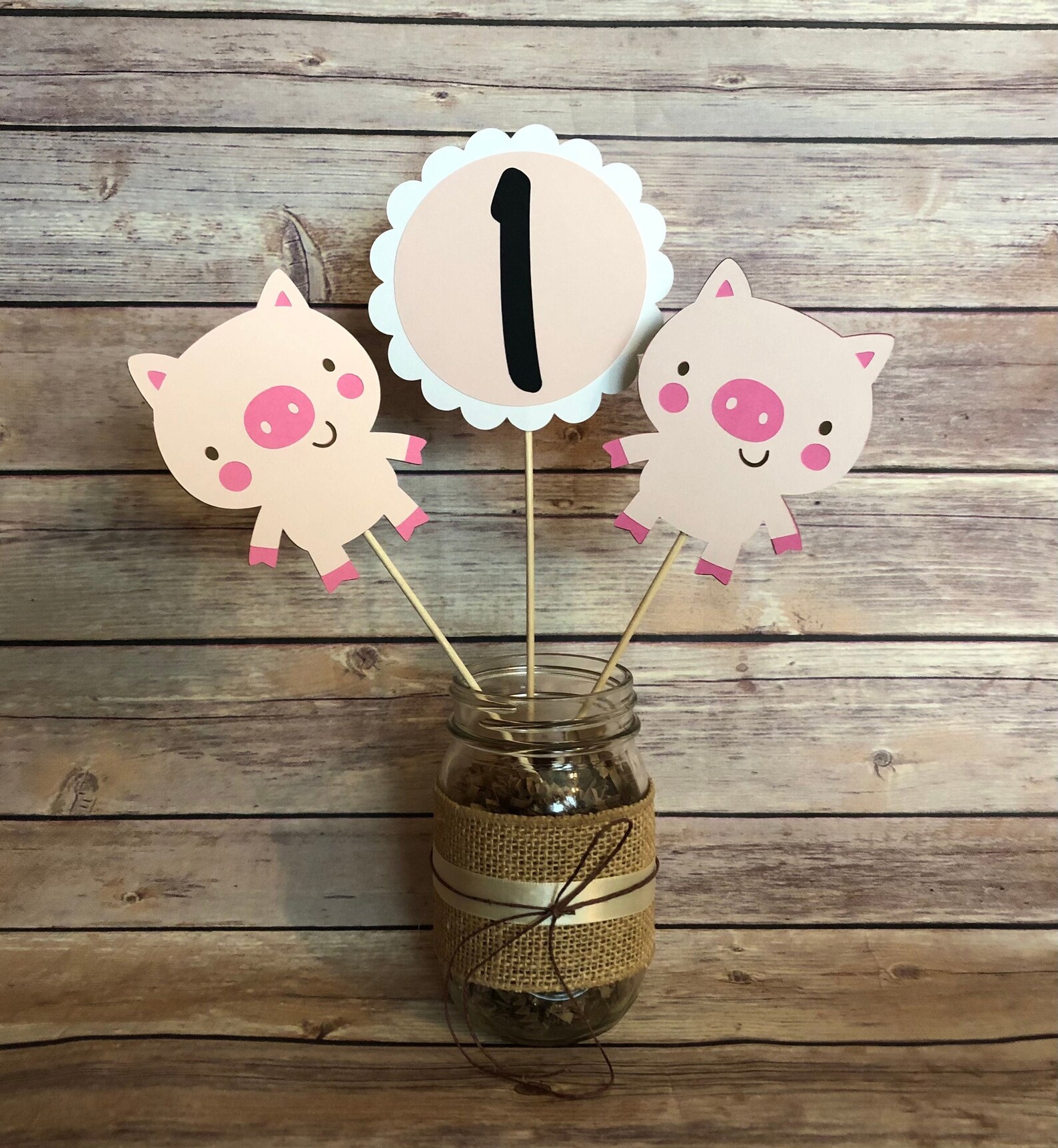 Pig Centerpiece Sticks Pig Centerpieces Pig Toppers - Etsy