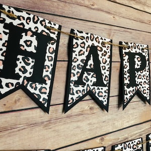 Pink Leopard Birthday Banner, Leopard Banner, Cheetah Banner, Pink ...
