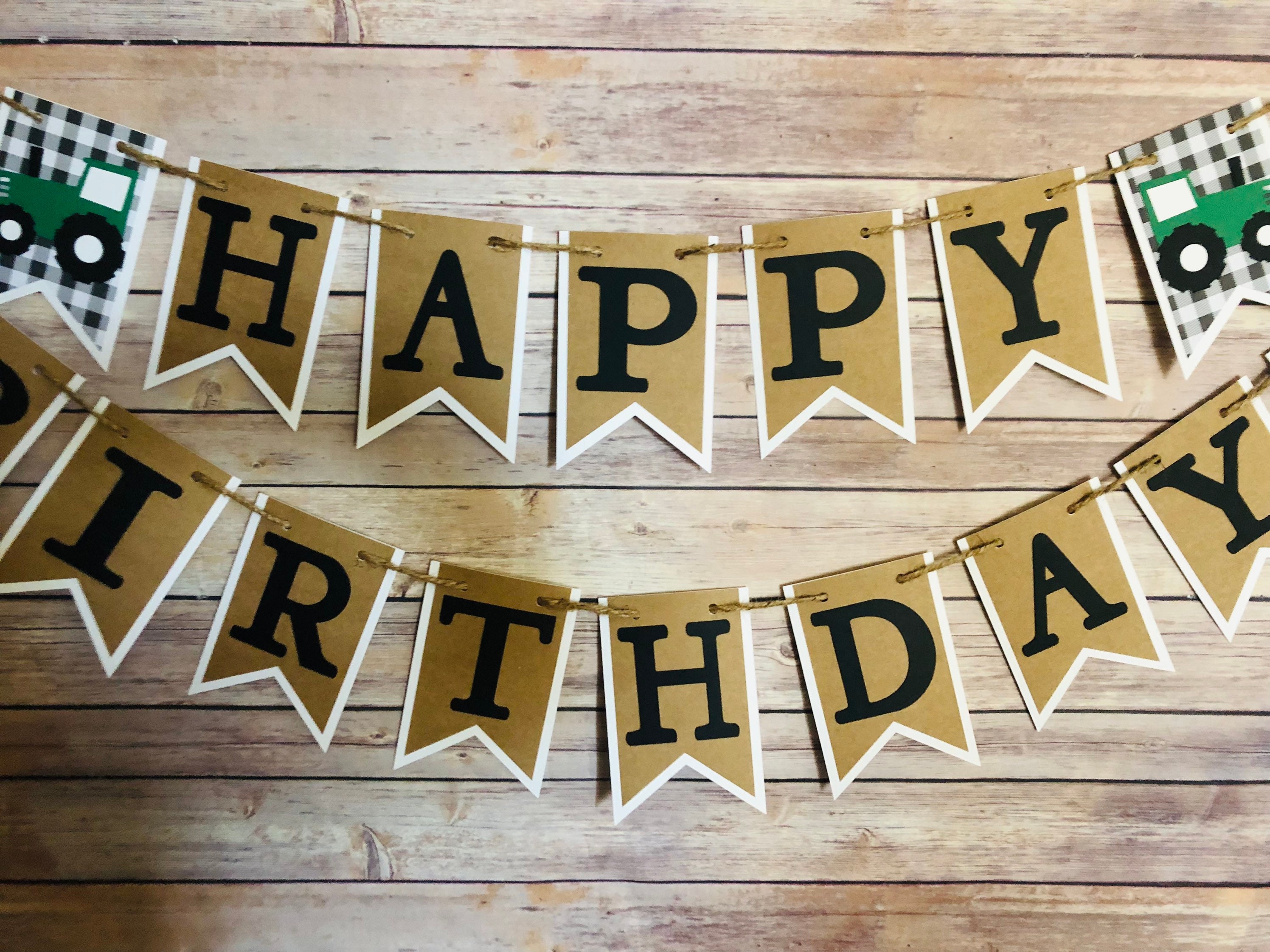 Buffalo Check Tractor Banner, Tractor Banner, Gingham Tractor Banner ...