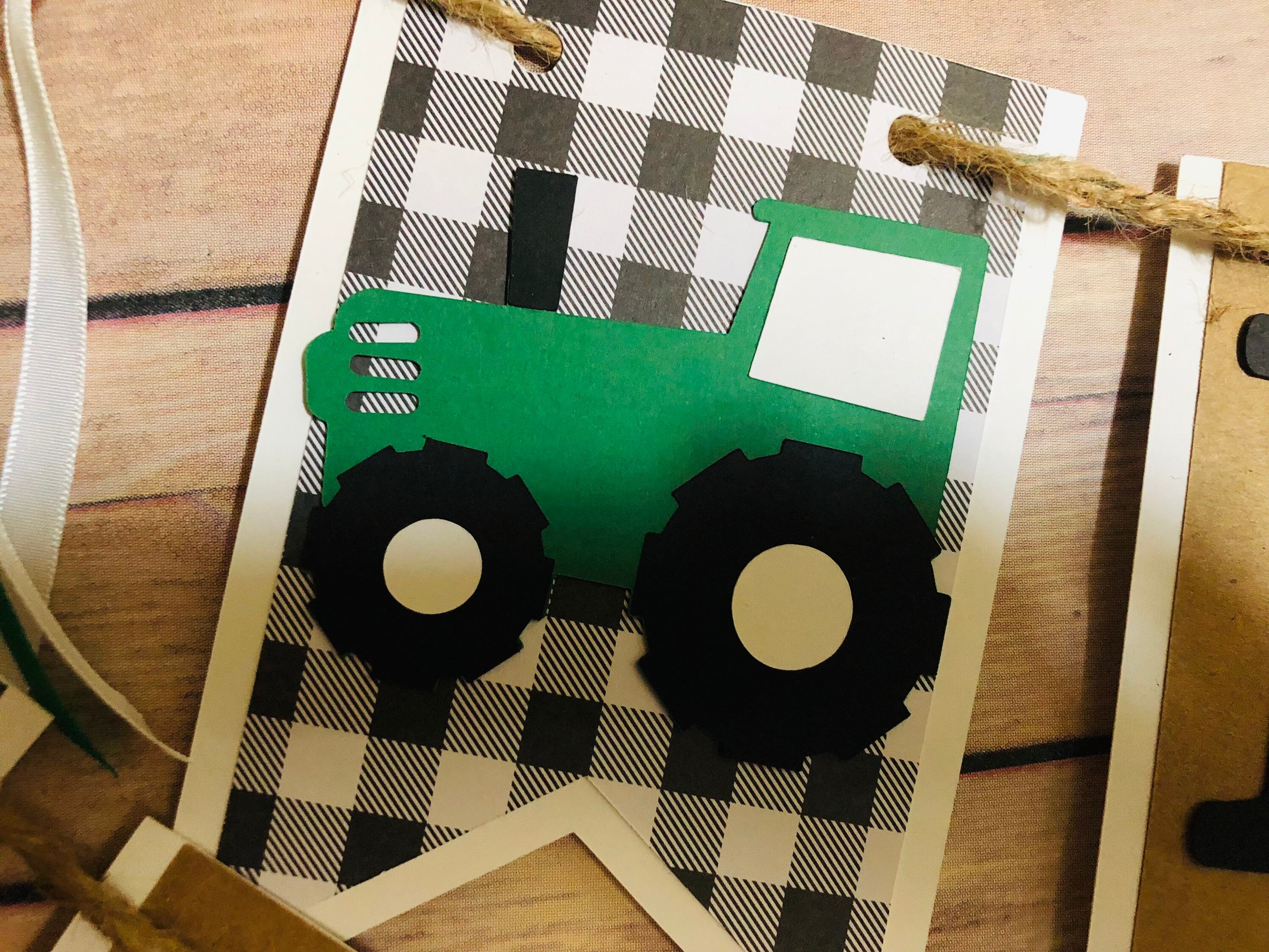 Buffalo Check Tractor Banner, Tractor Banner, Gingham Tractor Banner ...
