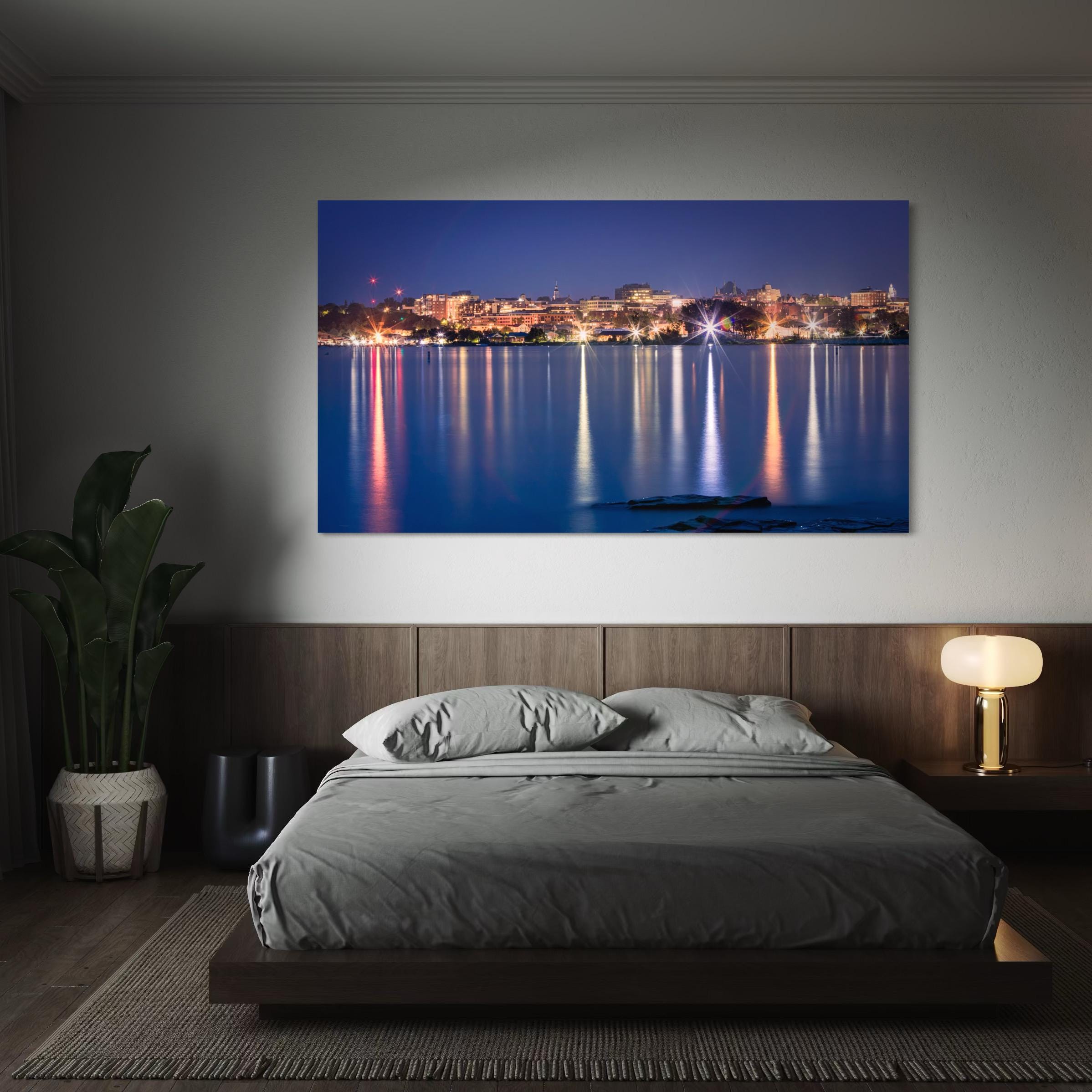 Burlington Vermont Waterfront at Night - Etsy
