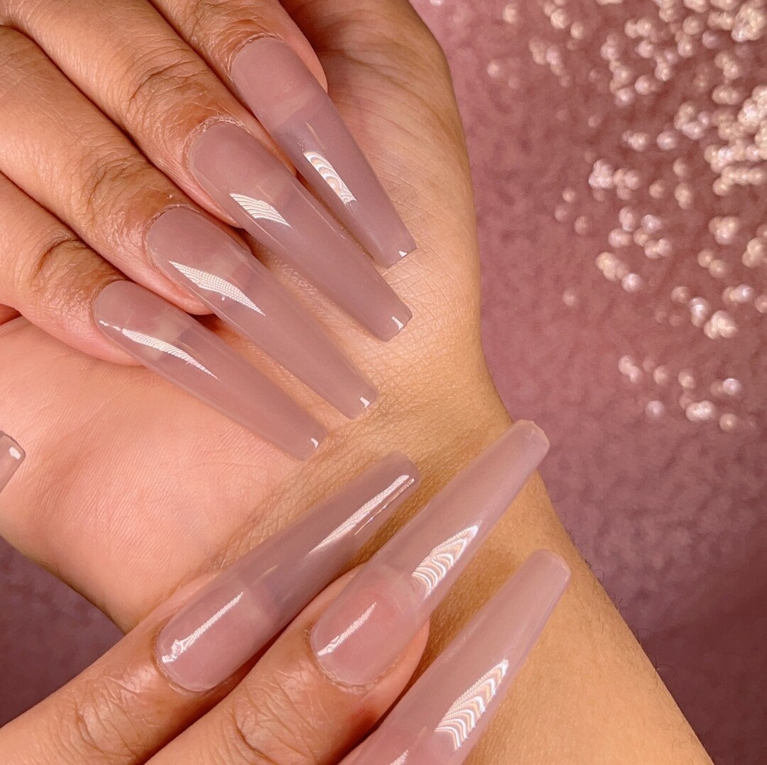 Charmed Luxury Nails High Gloss Gel Press on Nails XL Long Long Medium ...