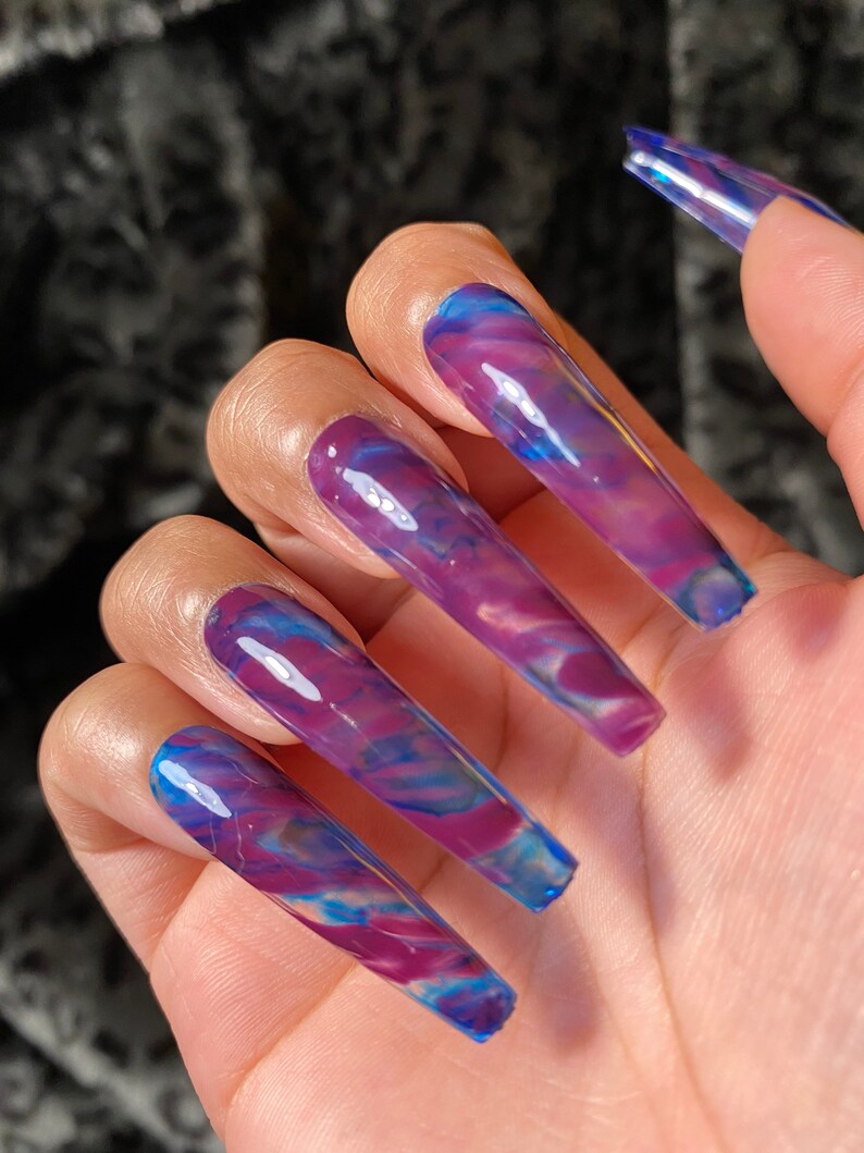 Jaded Luxury Nails high Gloss gel Press on Nails Fake - Etsy