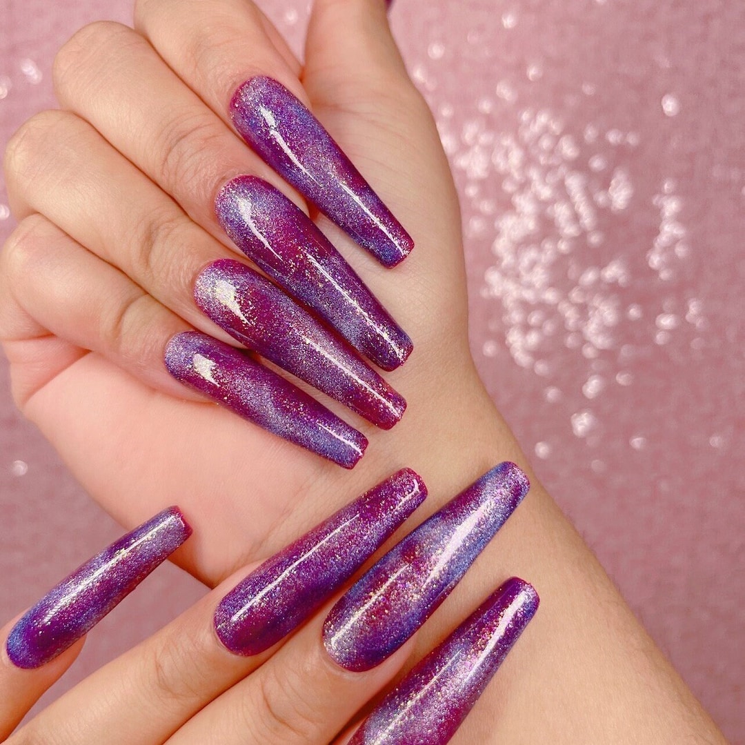 Deadly Nightshade Luxury Nails high Gloss gel Press on Nails Fake Nails ...