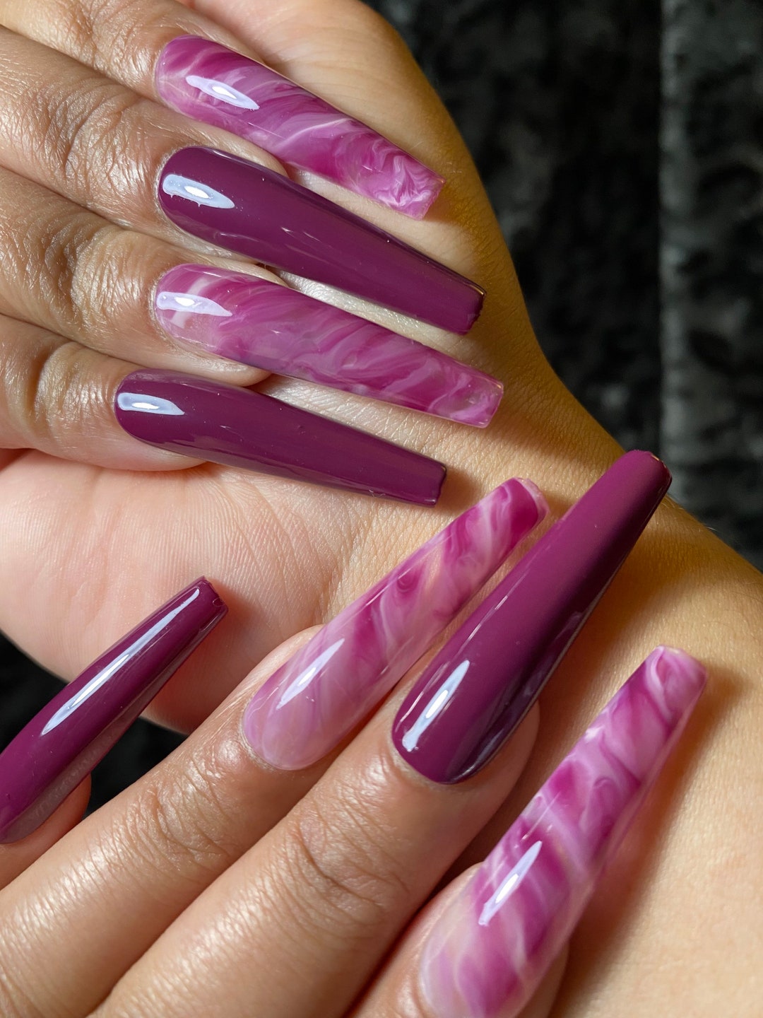 Mystique Luxury Nails high Gloss gel Press on Nails Fake - Etsy