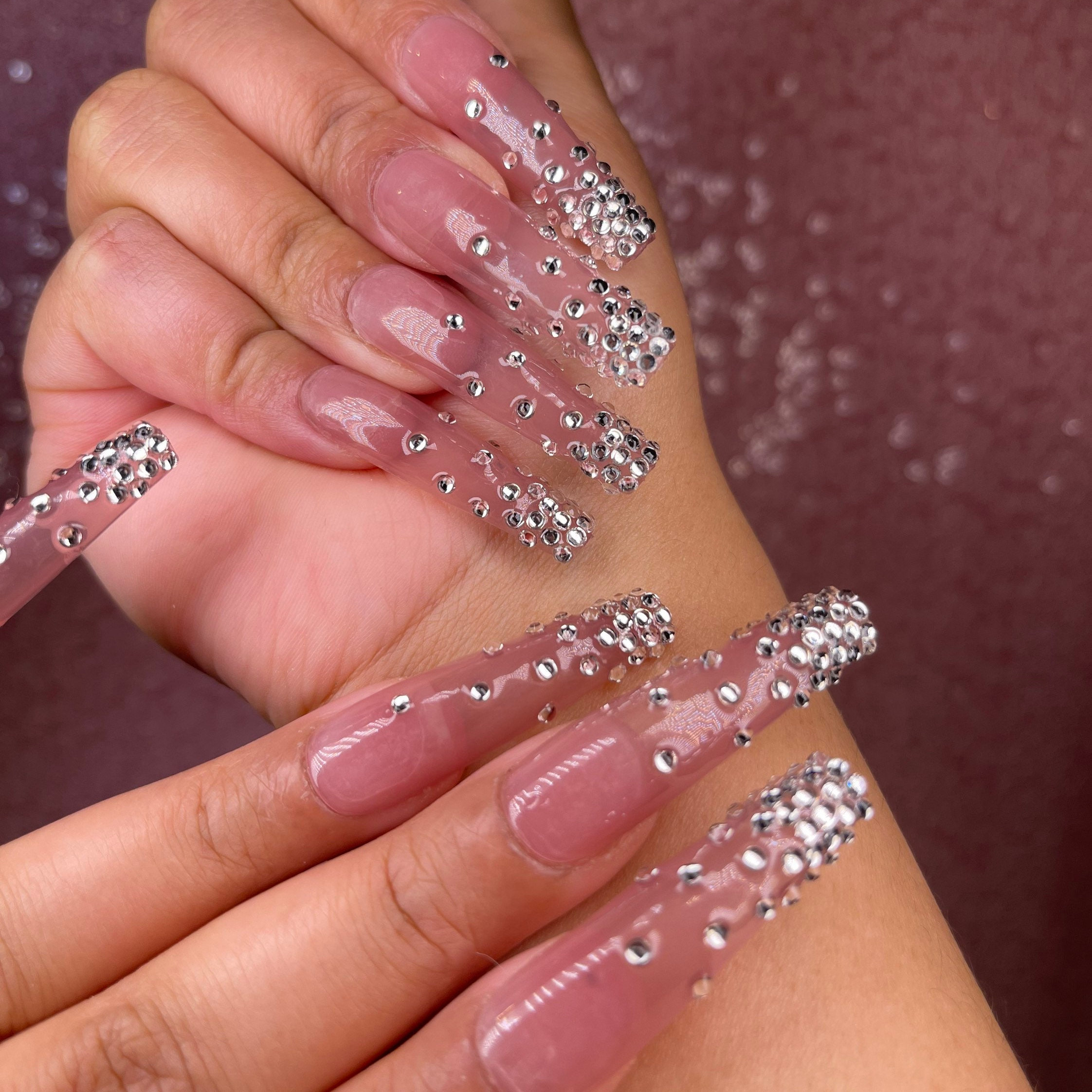 25 High Gloss gel Press on Nails Fake Nails XL Long - Etsy