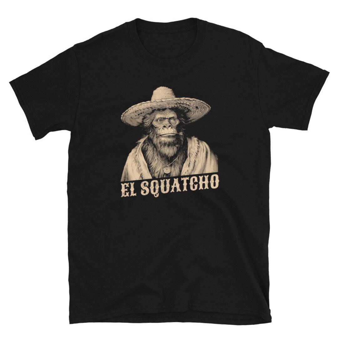 Retro El Squatcho In Poncho Western Bigfoot Funny Sasquatch Short