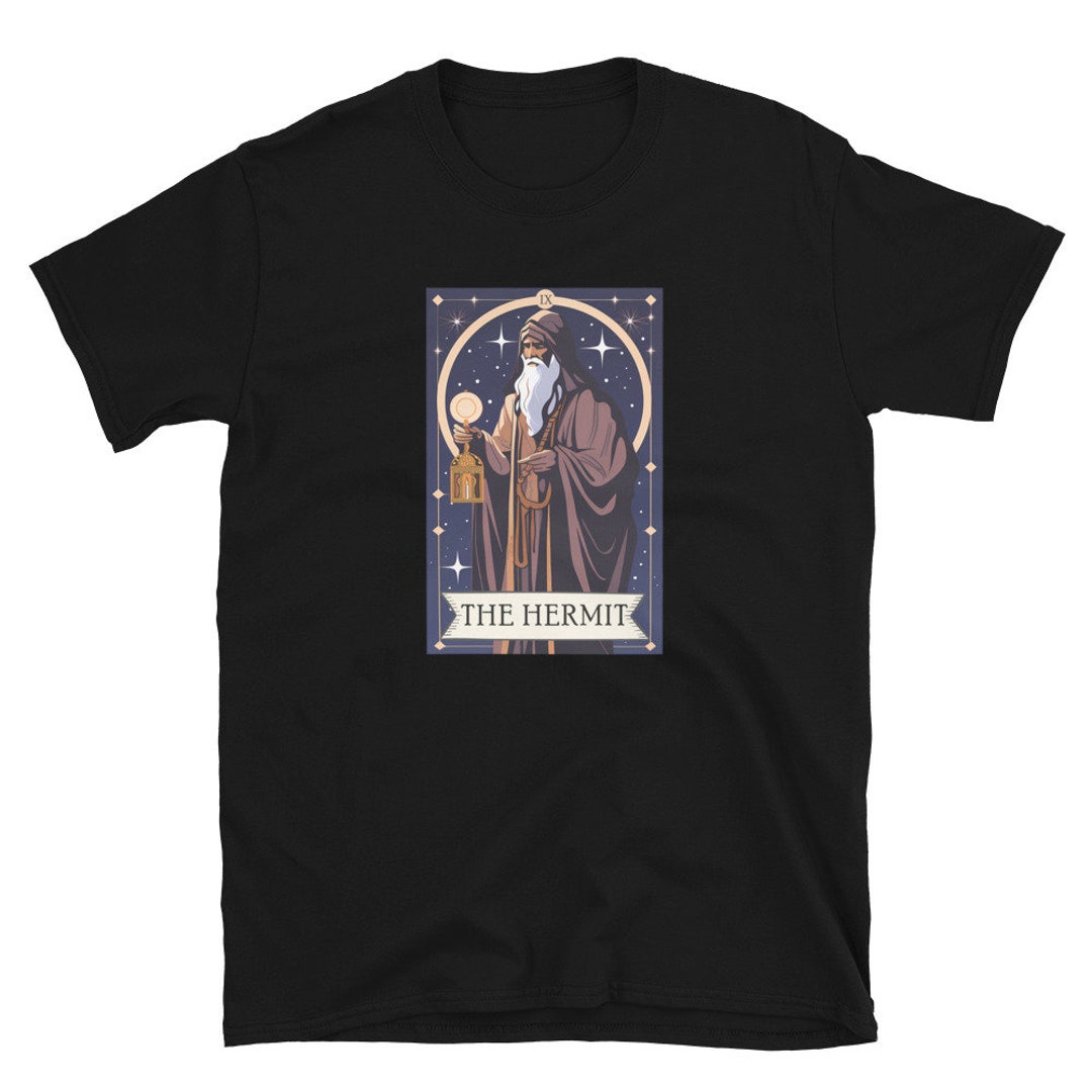 Tarot Card the Hermit - Veil of Wisdom Short-sleeve Halloween Unisex T ...