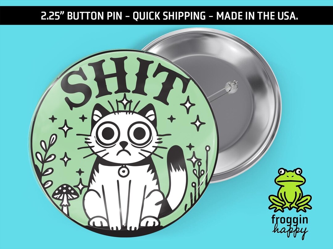 Funny Cat Button Pin | Quirky Cat Design Bottle Opener Keychain ...