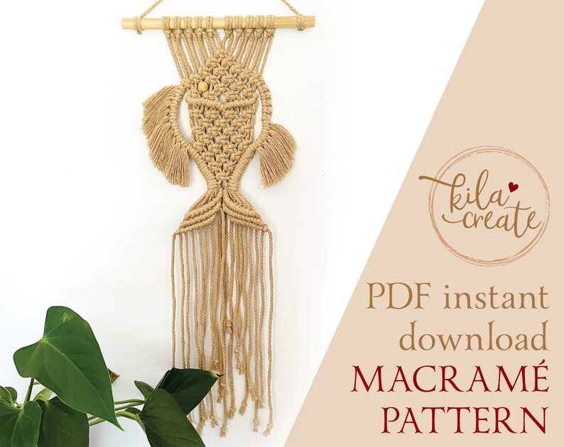 Macrame Fish Wall Hanging PDF Pattern Tutorial Instant - Etsy