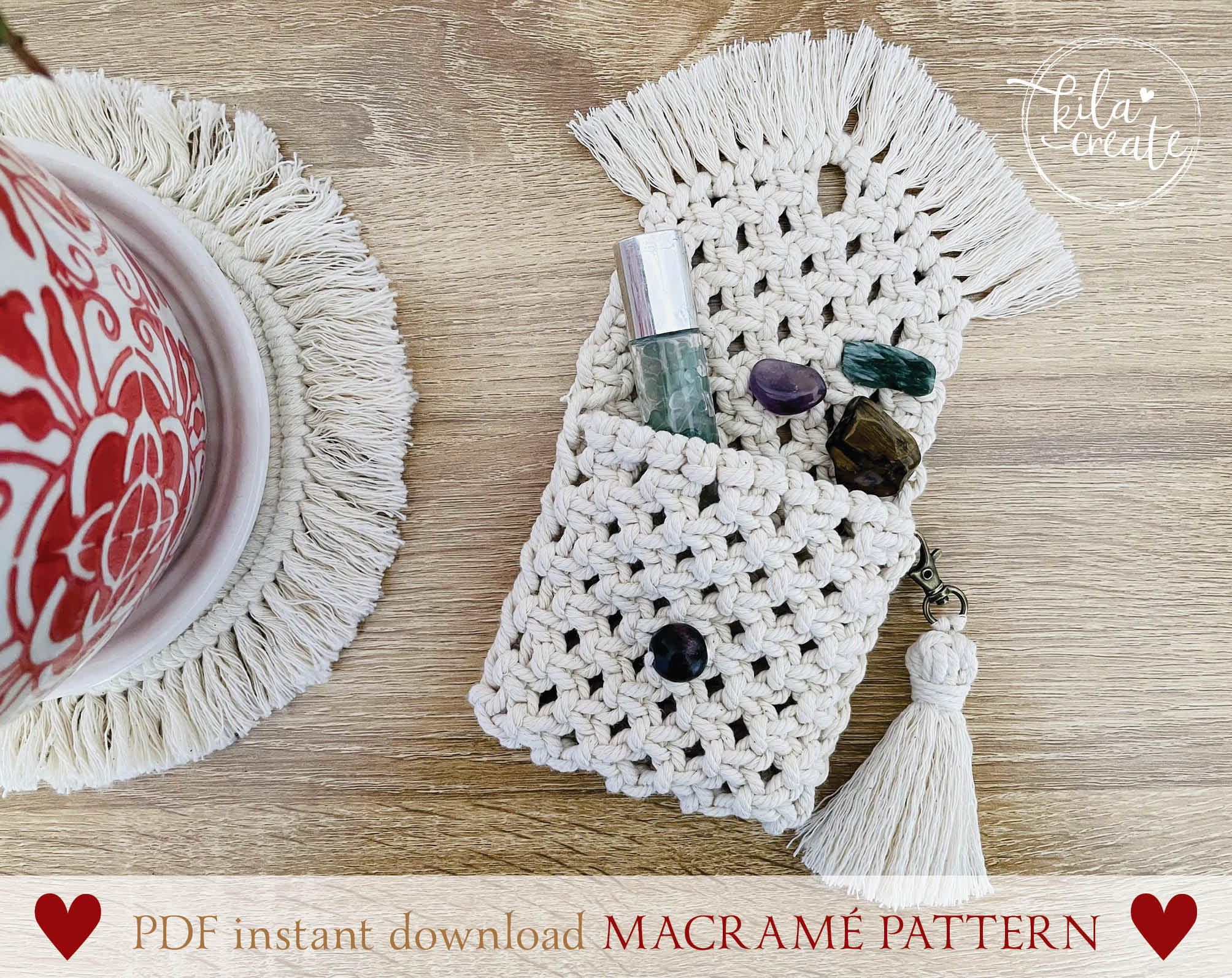 Macrame Pouch Bag PDF Pattern Tutorial Instant Download Free Macrame ...