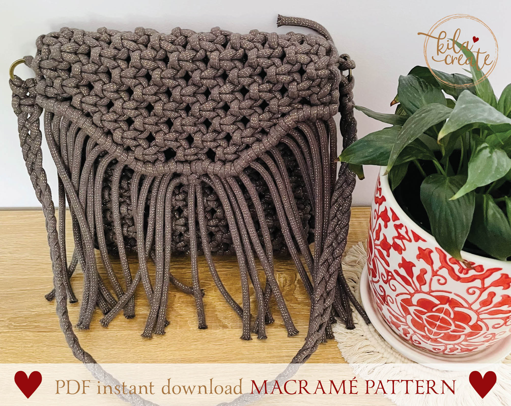 Macrame Bag PDF Pattern Tutorial Instant Download Free Macrame Knot ...