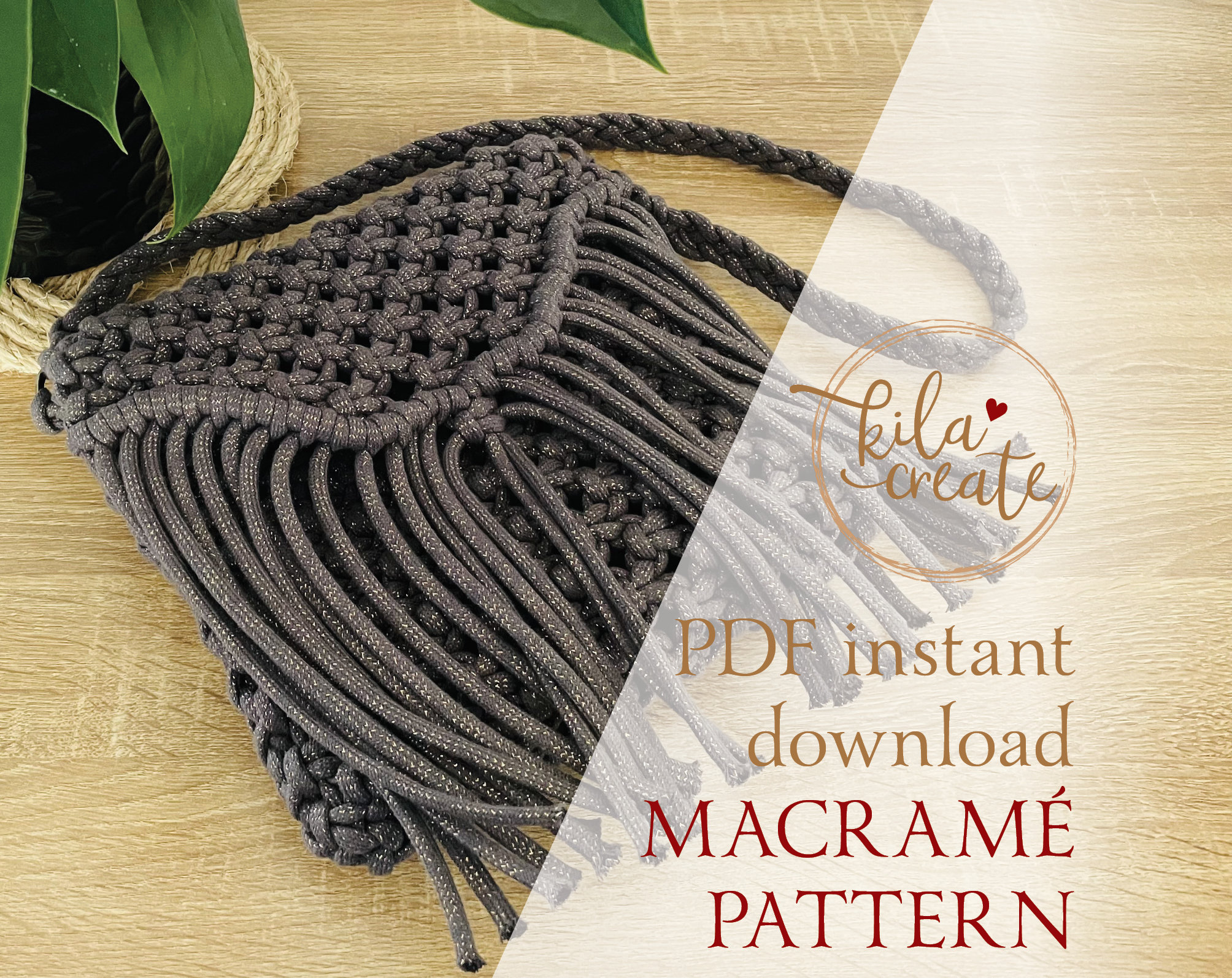Macrame Bag PDF Pattern Tutorial Instant Download Free Macrame Knot ...