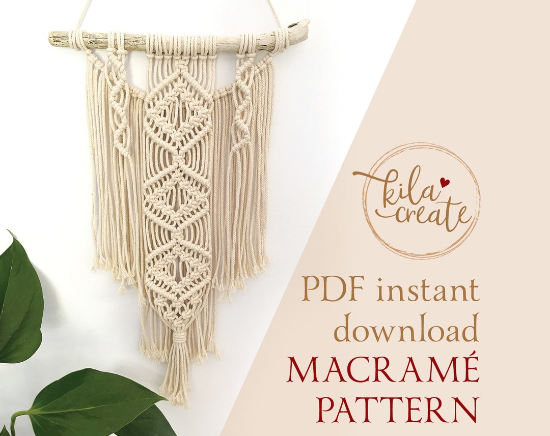 Macrame Wall Hanging PDF Pattern Tutorial Instant Download Free Macrame ...
