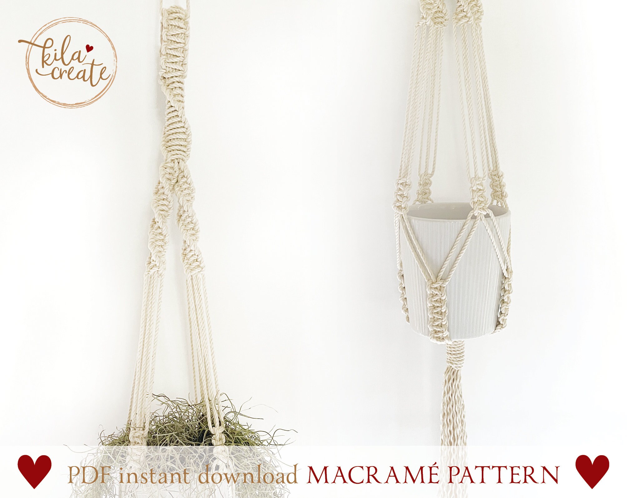 Macrame Plant Hanger PDF Pattern Tutorial Instant Download Free Macrame ...