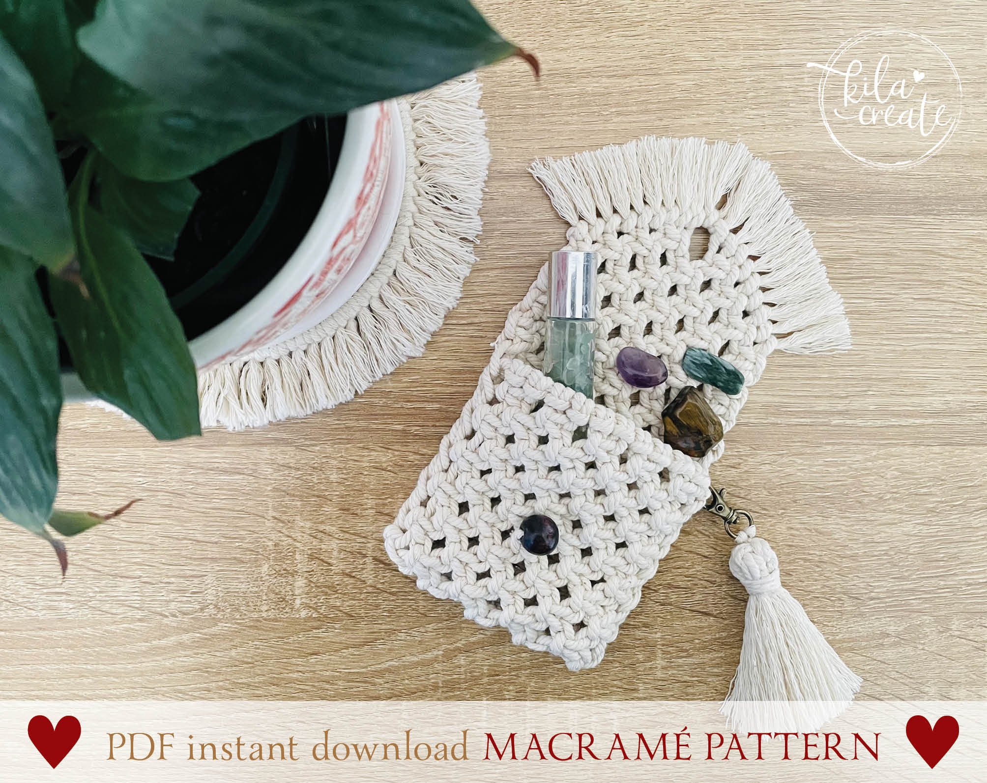 Macrame Pouch Bag PDF Pattern Tutorial Instant Download Free Macrame ...