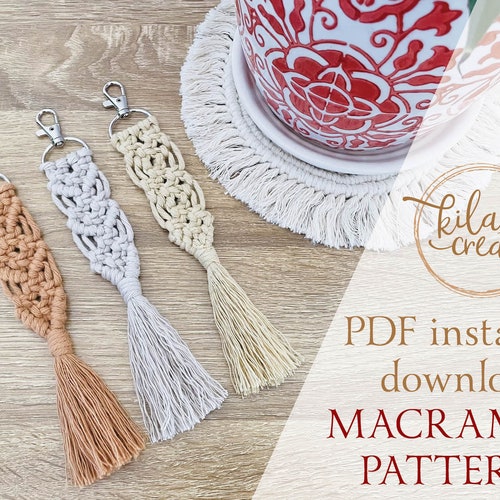 3 Macrame Keychain Patterns PDF Instant Download Tutorial - Etsy