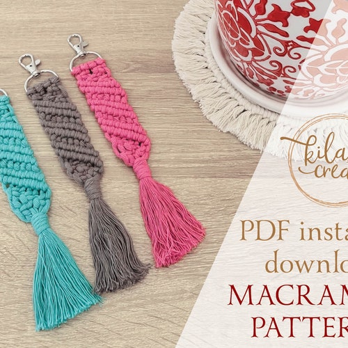 Macrame Key Chain PDF Pattern Tutorial Instant Download Free - Etsy