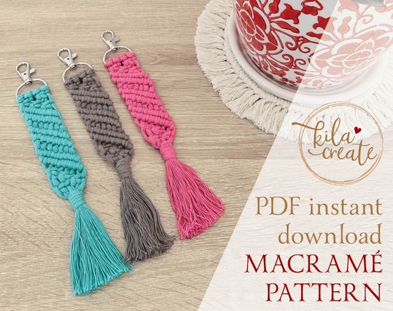 Macrame Key Chain PDF Pattern Tutorial Instant Download | Etsy