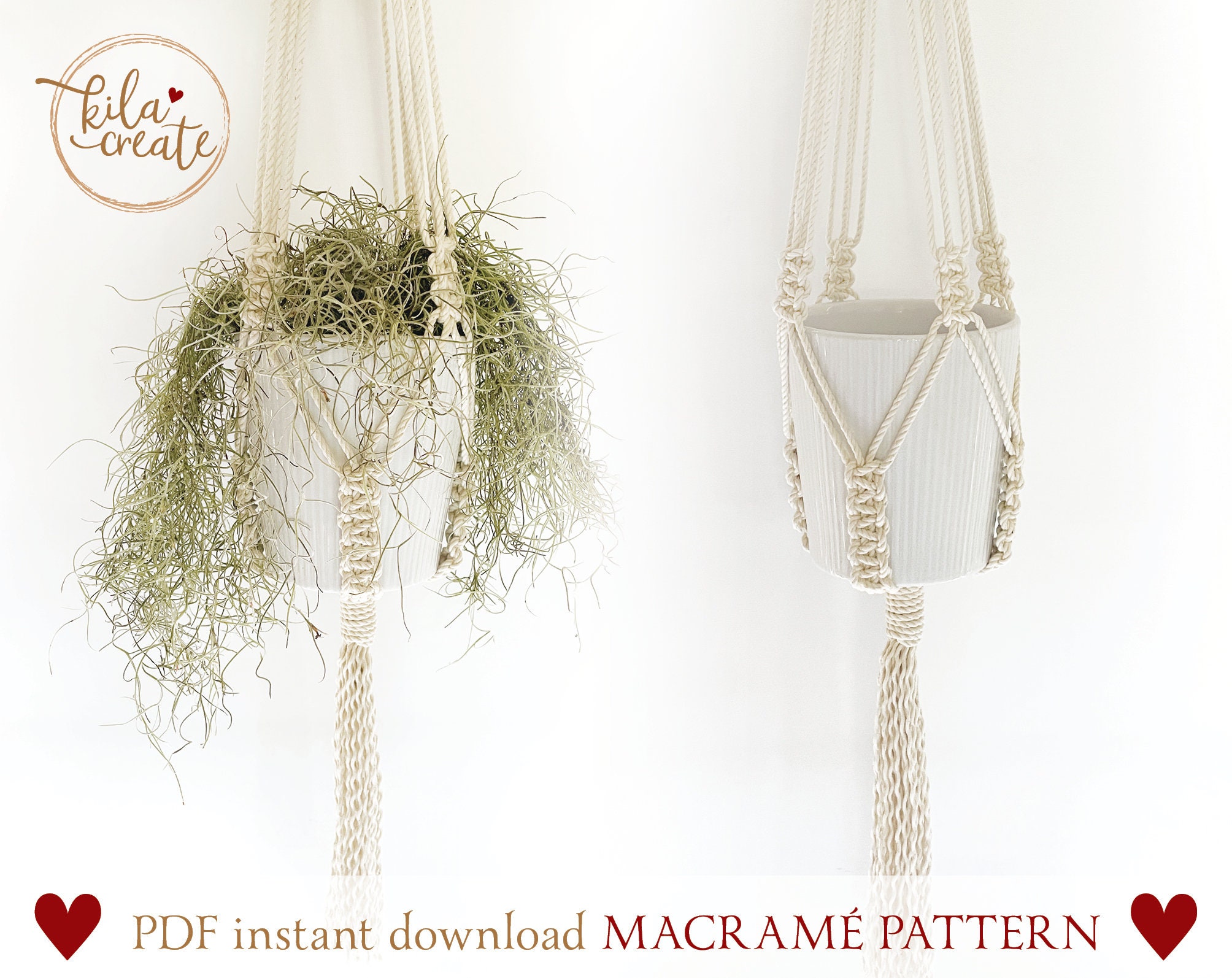 Macrame Plant Hanger PDF Pattern Tutorial Instant Download Free Macrame ...