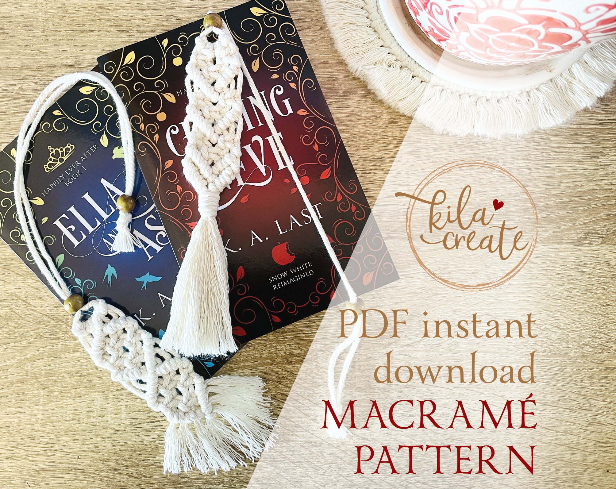 Macrame Bookmarks PDF Pattern Two Designs Tutorial Instant Download Free Macrame Knot Guide Boho ...