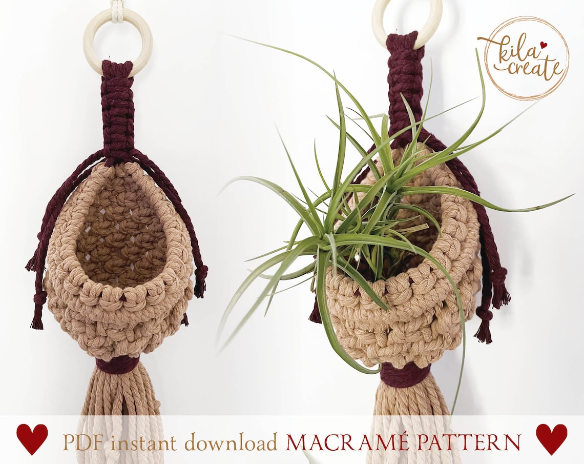 Macrame Pod PDF Pattern Tutorial Instant Download Free Macrame Knot ...