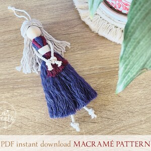 Macrame Doll PDF Pattern Tutorial Instant Download | Free Macrame Knot ...