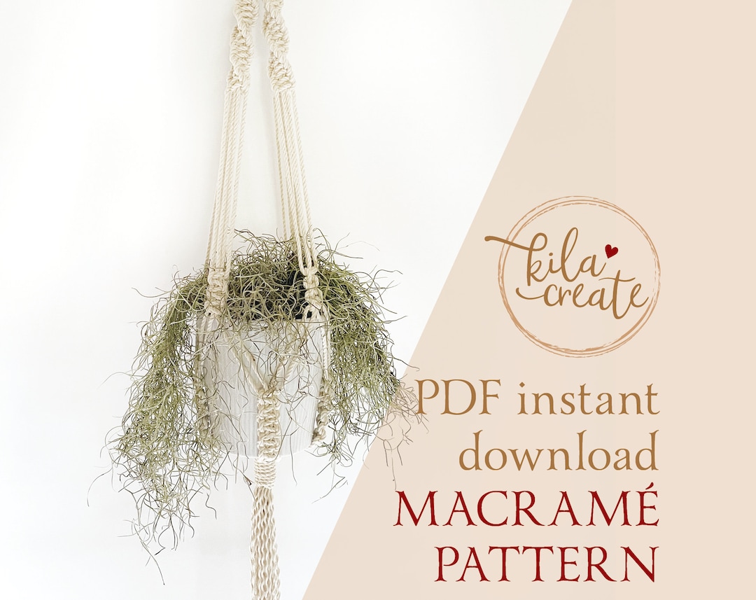 Macrame Plant Hanger PDF Pattern Tutorial Instant Download | Free ...