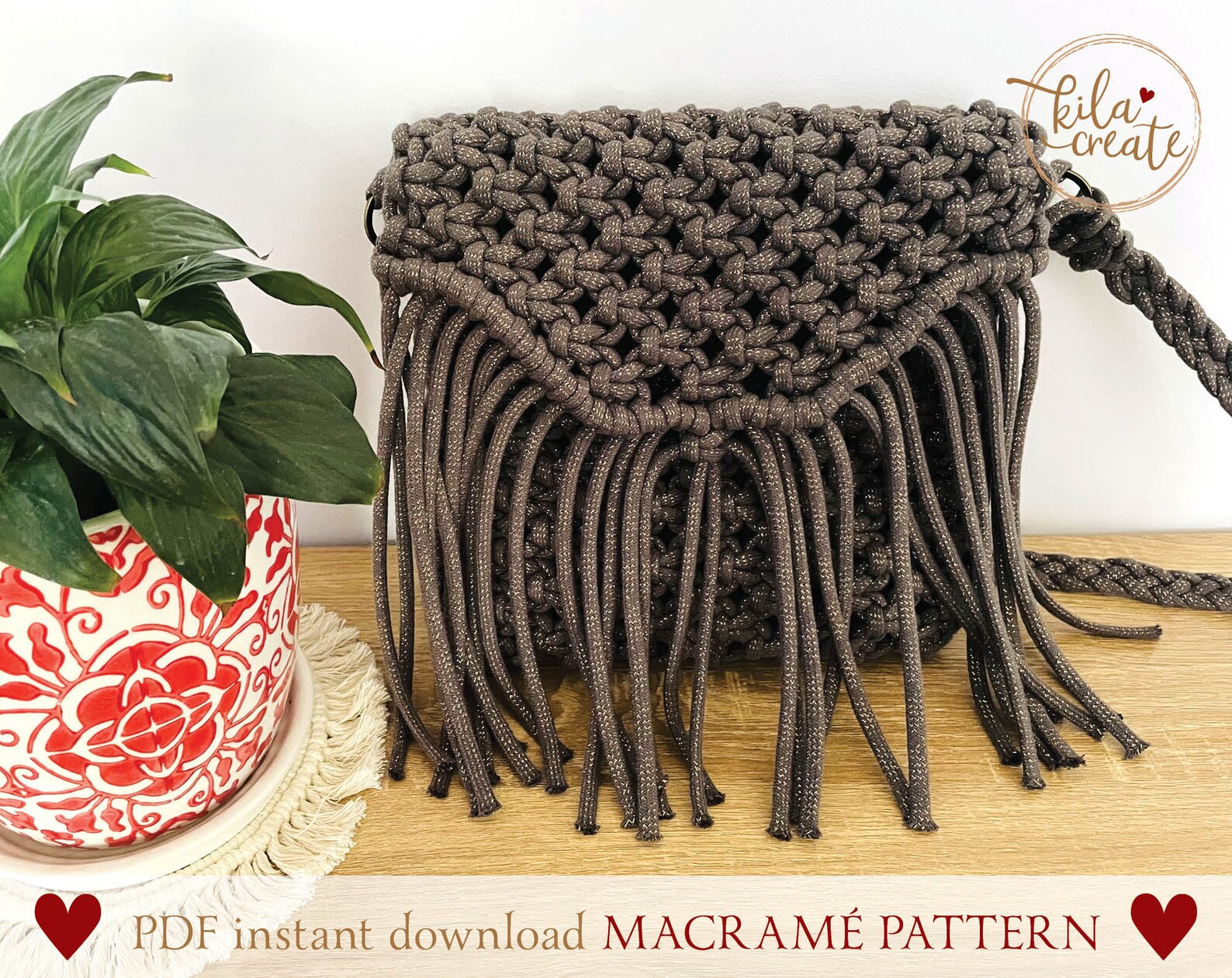 Macrame Bag PDF Pattern Tutorial Instant Download Free Macrame Knot ...