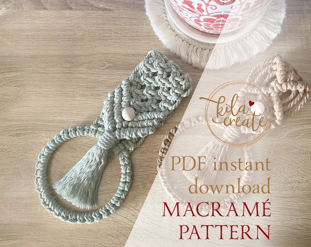 Macrame Towel Hanger PDF Pattern Tutorial Instant Download | Free ...