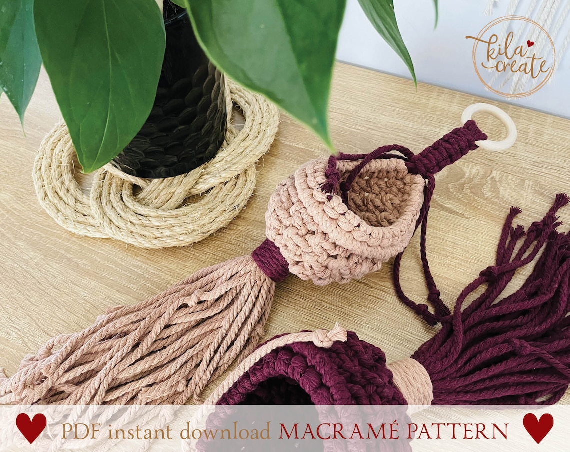 Macrame Pod PDF Pattern Tutorial Instant Download Free Macrame Knot ...