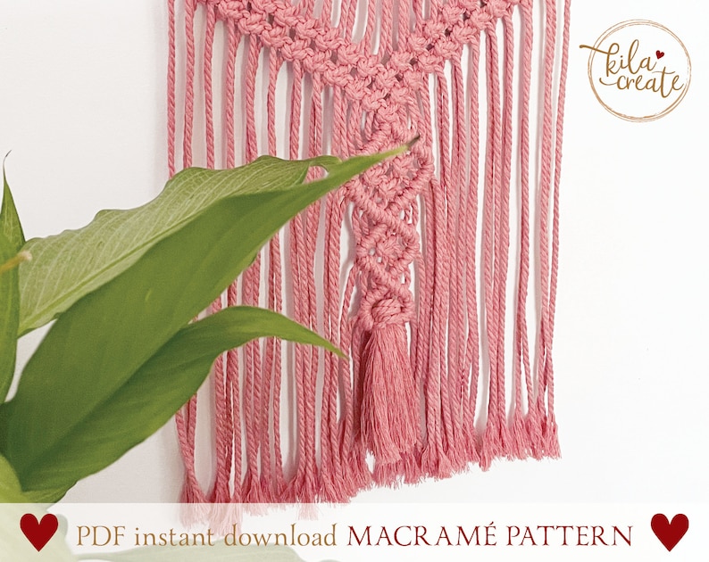Macrame Heart Wall Hanging PDF Pattern Tutorial Instant Download Free ...
