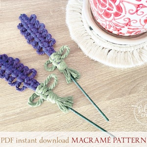 Macrame Flower Lavender PDF Pattern Tutorial Instant Download Free ...