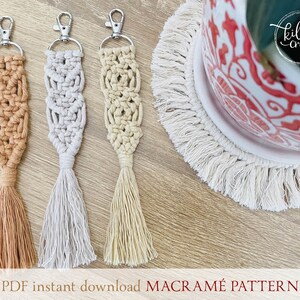 Macrame Key Chain PDF Pattern Tutorial Instant Download Free Macrame ...