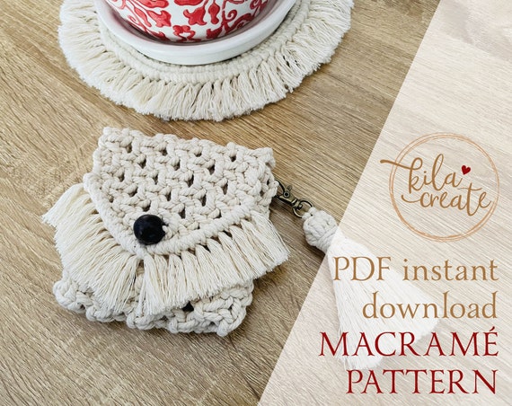 Macrame Pouch Bag PDF Pattern Tutorial Instant Download Free - Etsy