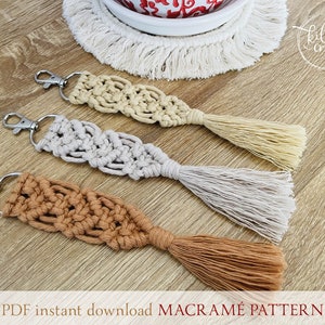 Macrame Key Chain PDF Pattern Tutorial Instant Download Free Macrame ...