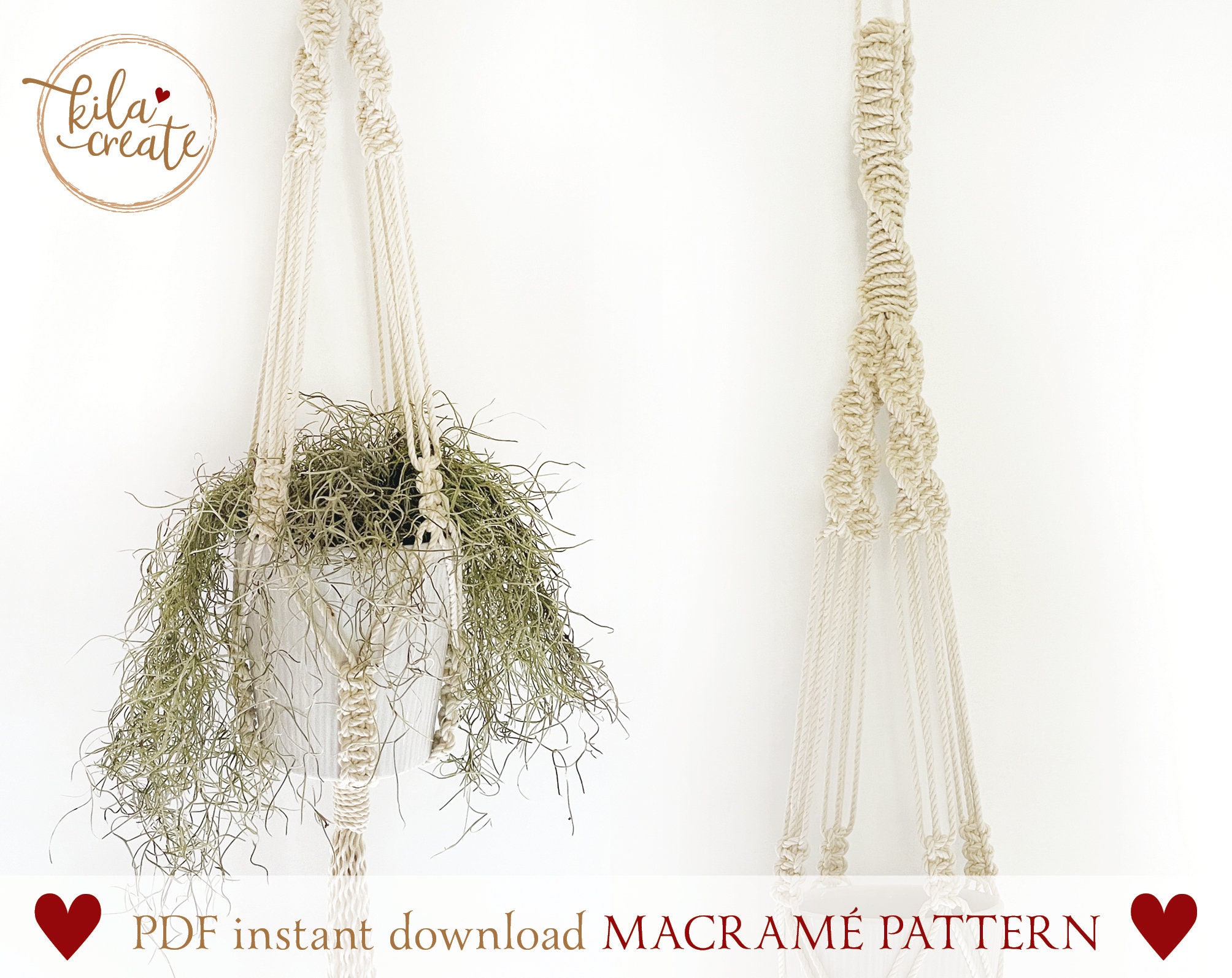 Macrame Plant Hanger PDF Pattern Tutorial Instant Download | Free ...