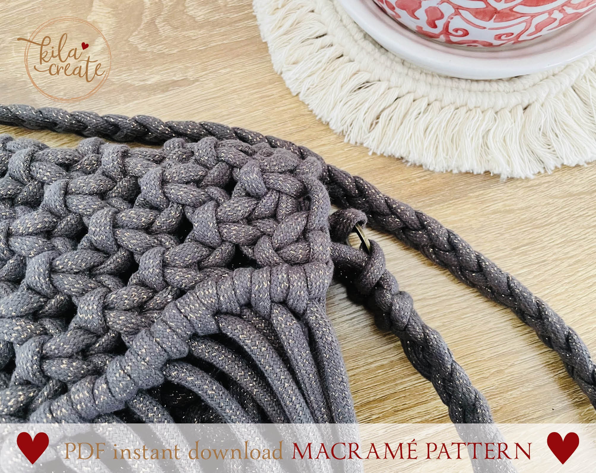 Macrame Bag PDF Pattern Tutorial Instant Download Free Macrame Knot ...