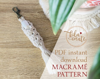 Macrame Key Chain PDF Pattern Tutorial Instant Download Free Macrame ...