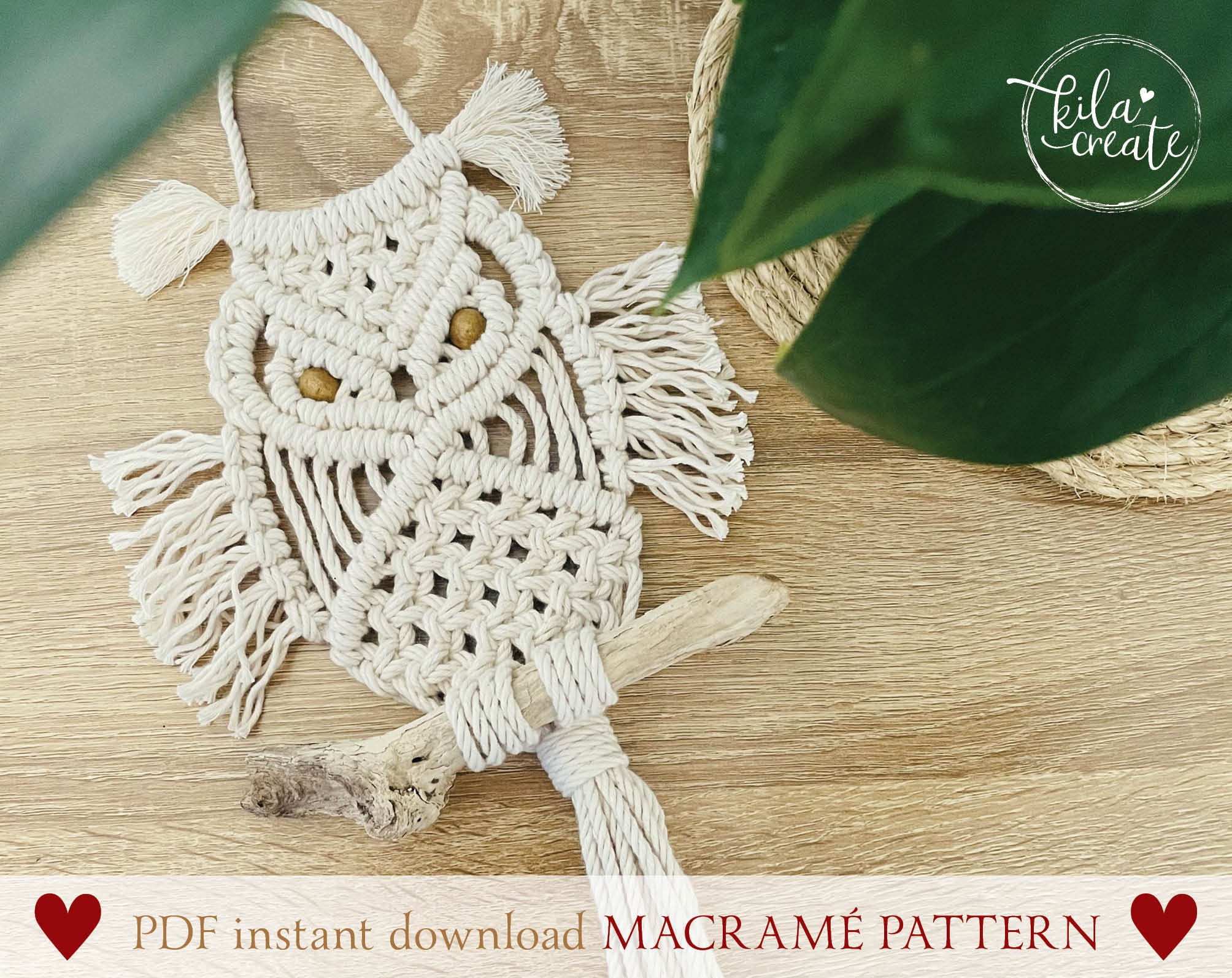 Macrame Owl Wall Hanging PDF Pattern Tutorial Instant Download Free ...