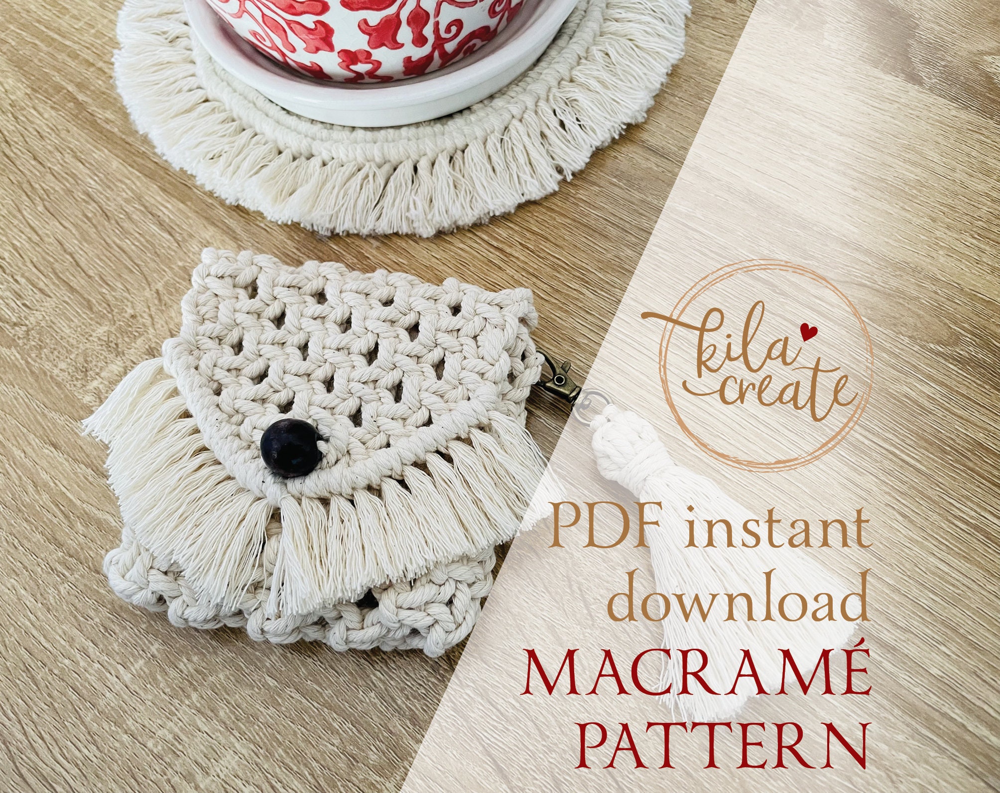 Macrame Pouch Bag PDF Pattern Tutorial Instant Download Free Macrame ...