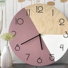 Turquoise Wall Clock Teal Blue Wall Art Color Block Wall Clock Design ...