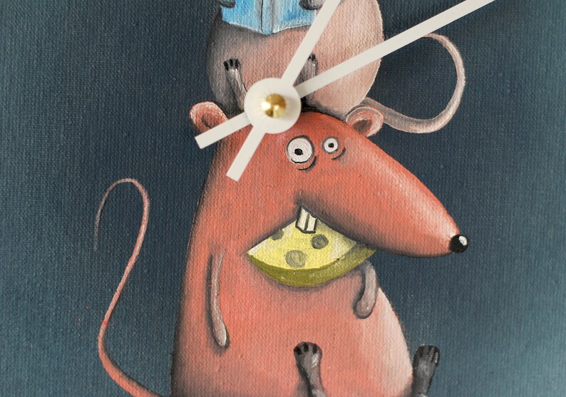 Kids Mice Wall Clock Childrens Room Clock Kids Clock With - Etsy