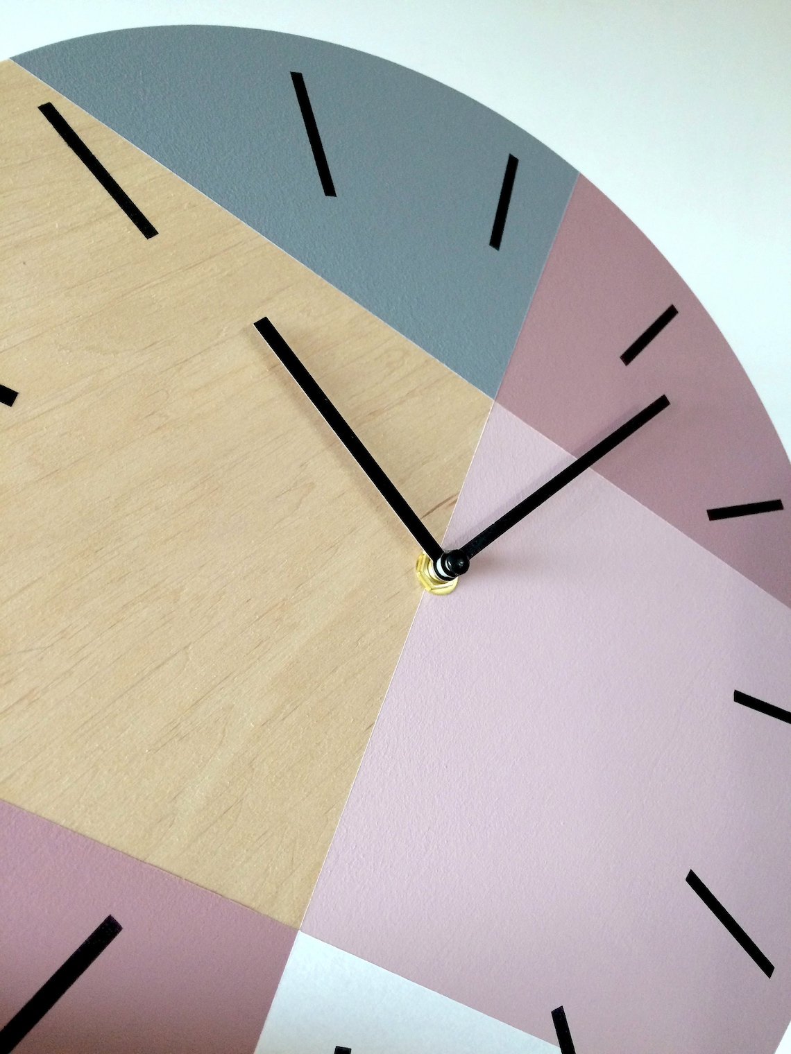 Scandi Wall Clock With Pastel Colors Minimalist Wooden Clock - Etsy UK