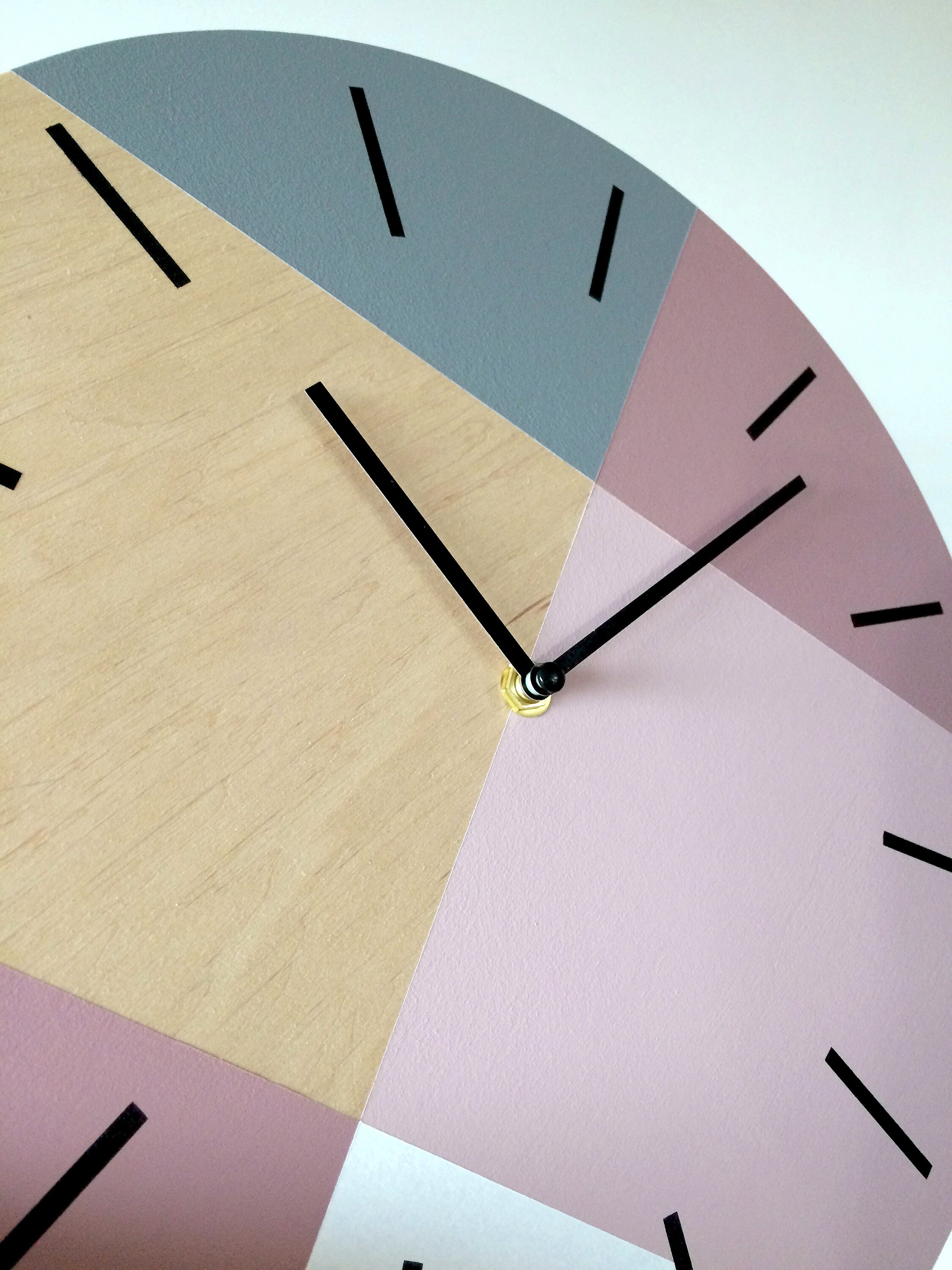 Scandi Wall Clock With Pastel Colors Minimalist Wooden Clock - Etsy UK
