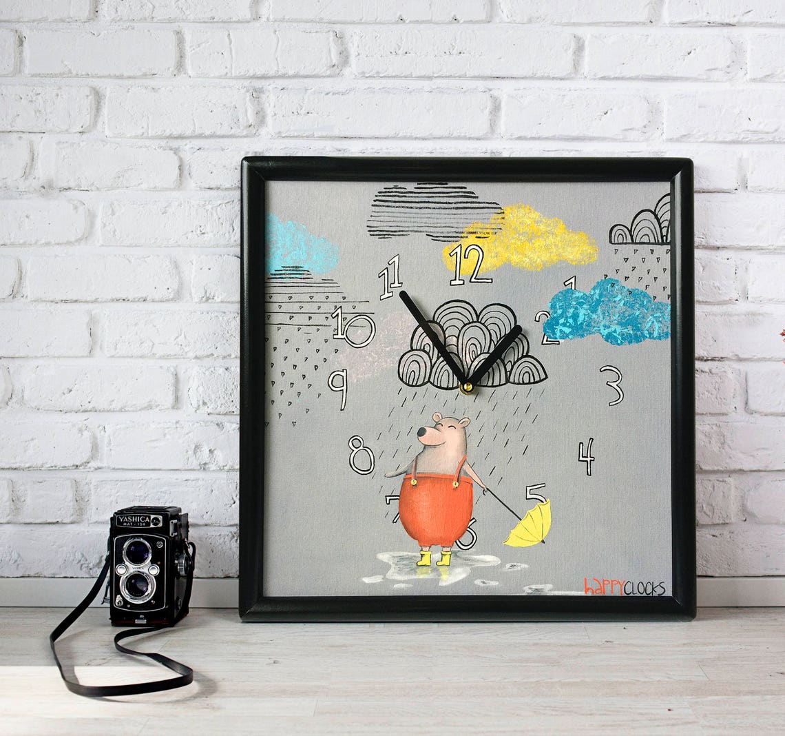 Kids Wall Clock Nursery Wall Art Girls Room Clock | Etsy