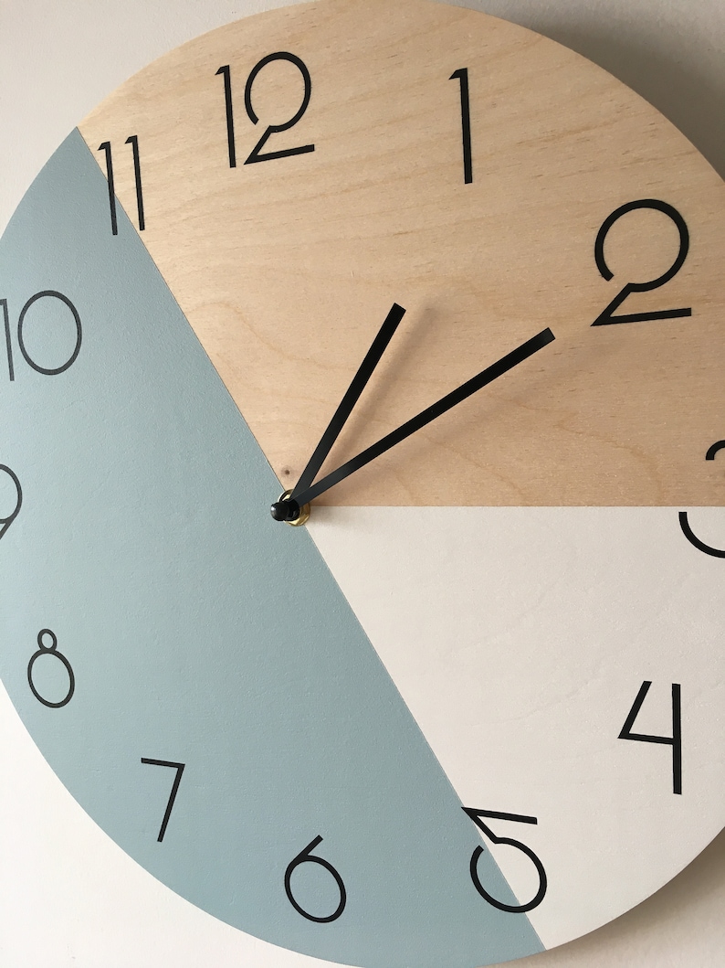 Geometric Wall Clock With Numbers Modern Wall Art Minimalist - Etsy