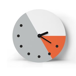 Geometric Wall Clock Silent Clock Minimalist Wall Art Round Wooden ...